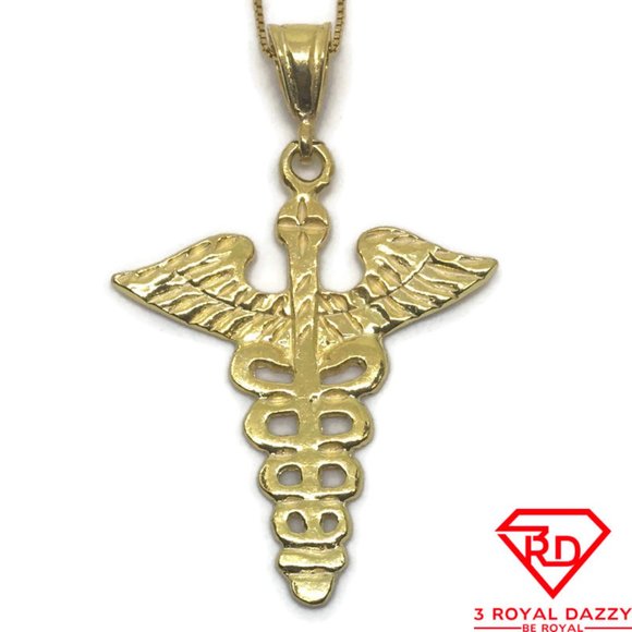 3 Royal Dazzy | Jewelry | Caduceus Logo Charm Pendant 999 Yellow Gold ...